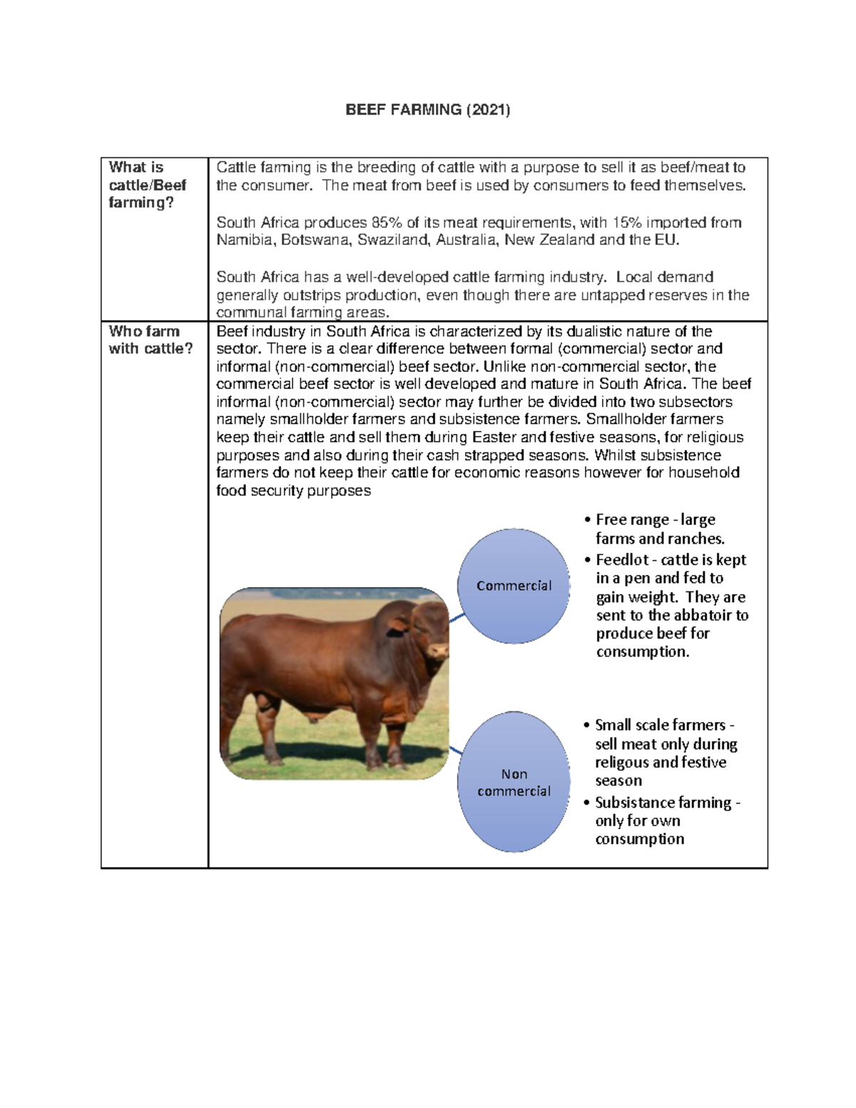 Beef farming Geography Grade 12 Case Study final 190821 - BEEF FARMING ...