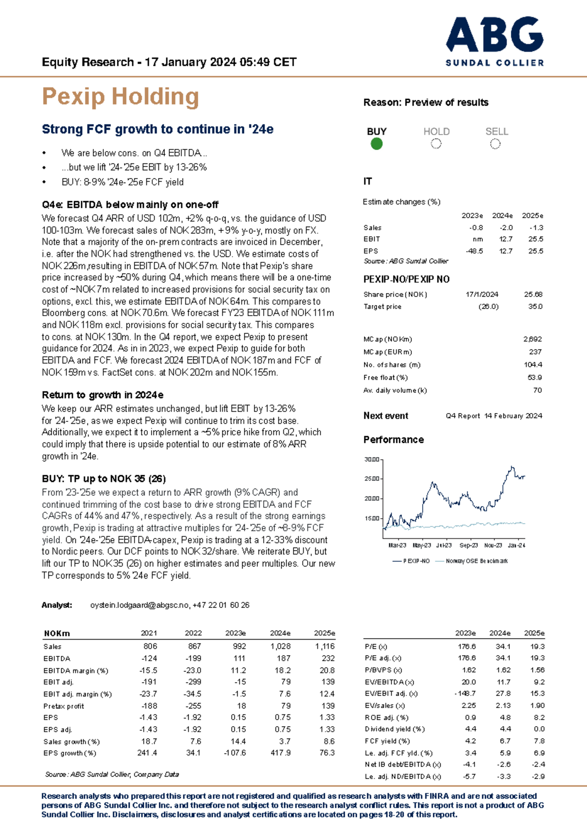 2024-01-17- Pexip.OL-ABG Sundal Collier-Strong FCF growth to continue ...