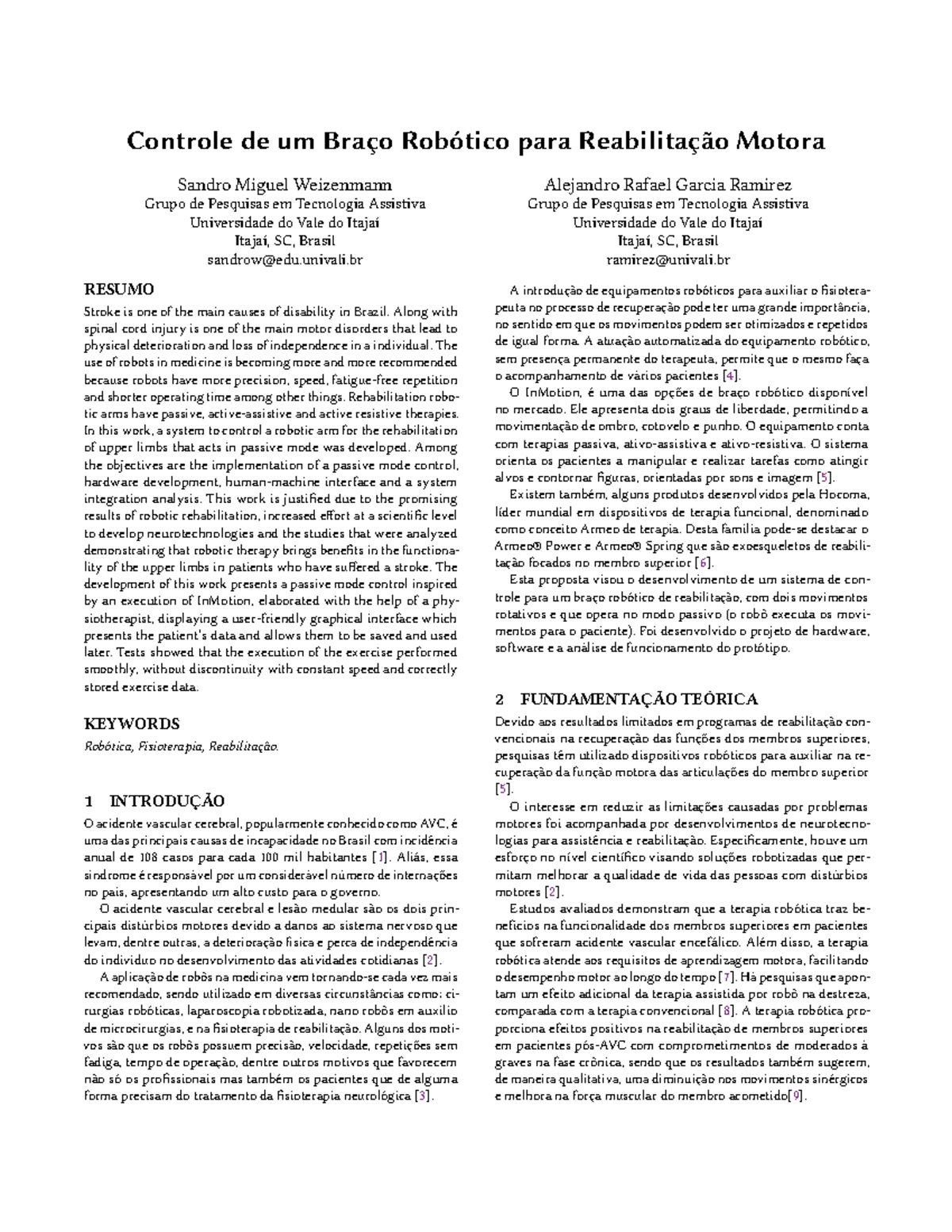 157 - Control de un brazo robotico para rehabilitacion - Controle de um ...