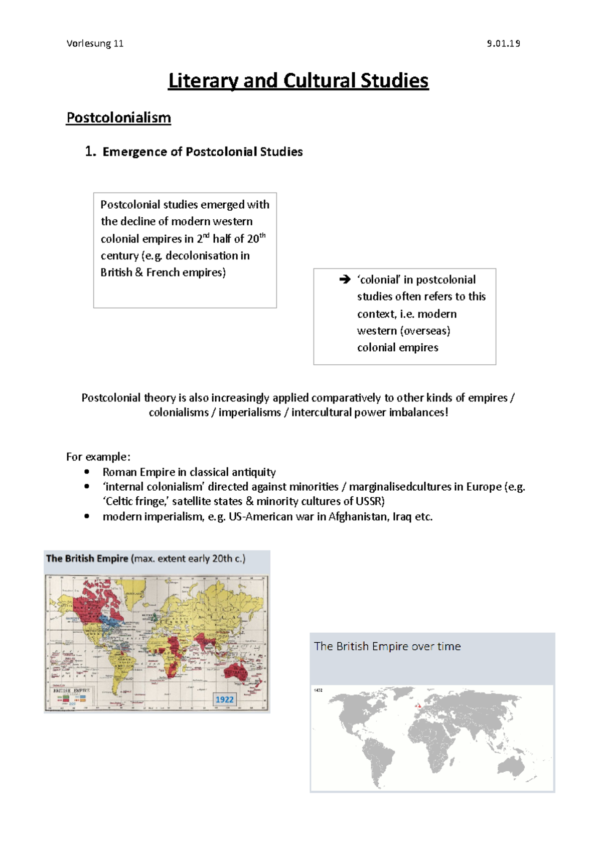 Literary and Cultural Studies - Postcolonialism - Emergence of ...