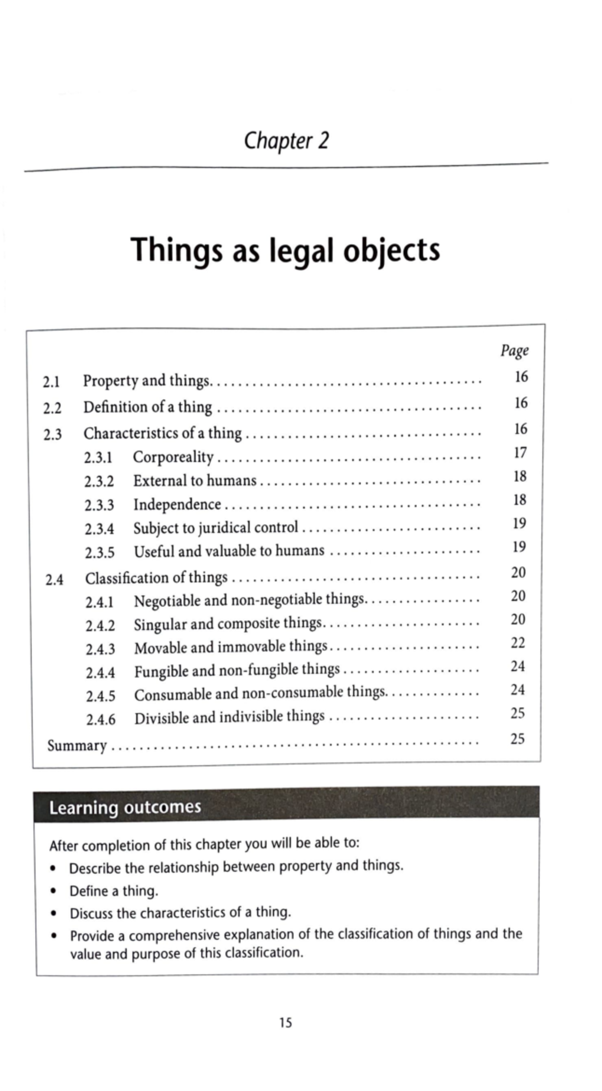 Chapter 2 law of property - Chapter 2 Things as legal objects Page 2 ...