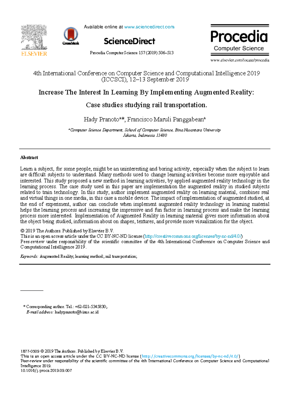 Pranoto 2019 - Tài liệu - ScienceDirect Available online at ...