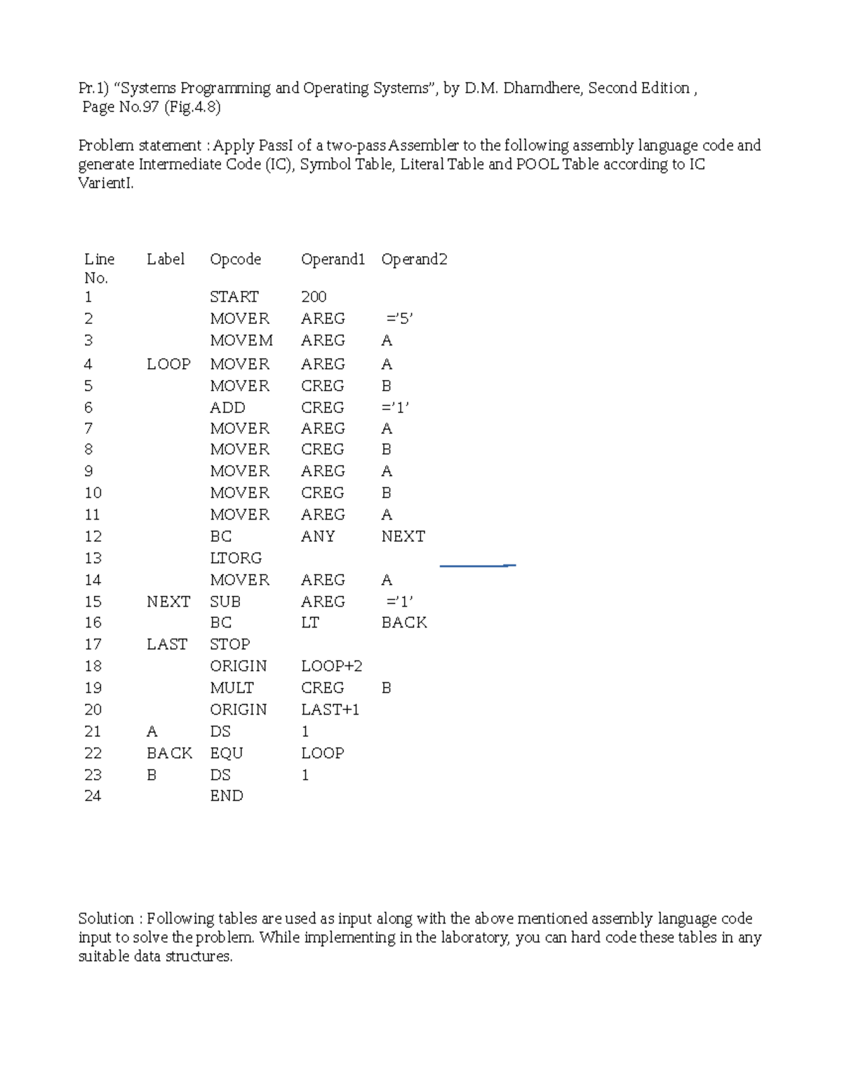 Assembler Example 3 - TE Computer - Pr) “Systems Programming and ...