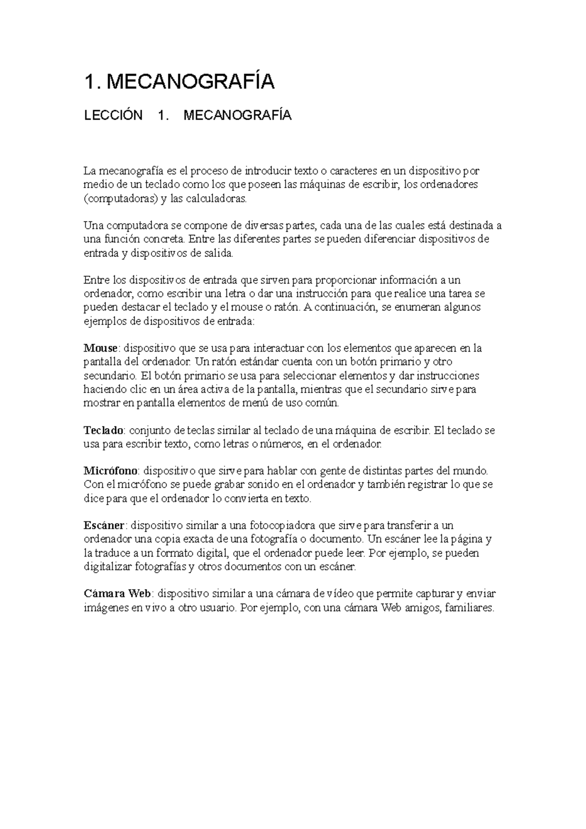 Mecanografia - La mecanografía es el proceso de introducir texto o ...