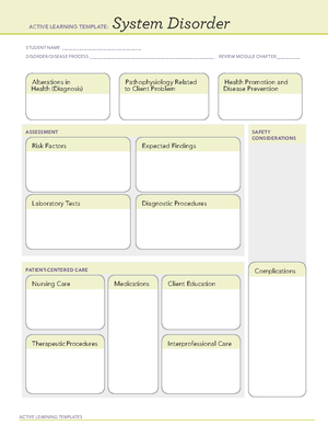 System disorder COPD ati template - ACTIVE LEARNING TEMPLATES ...