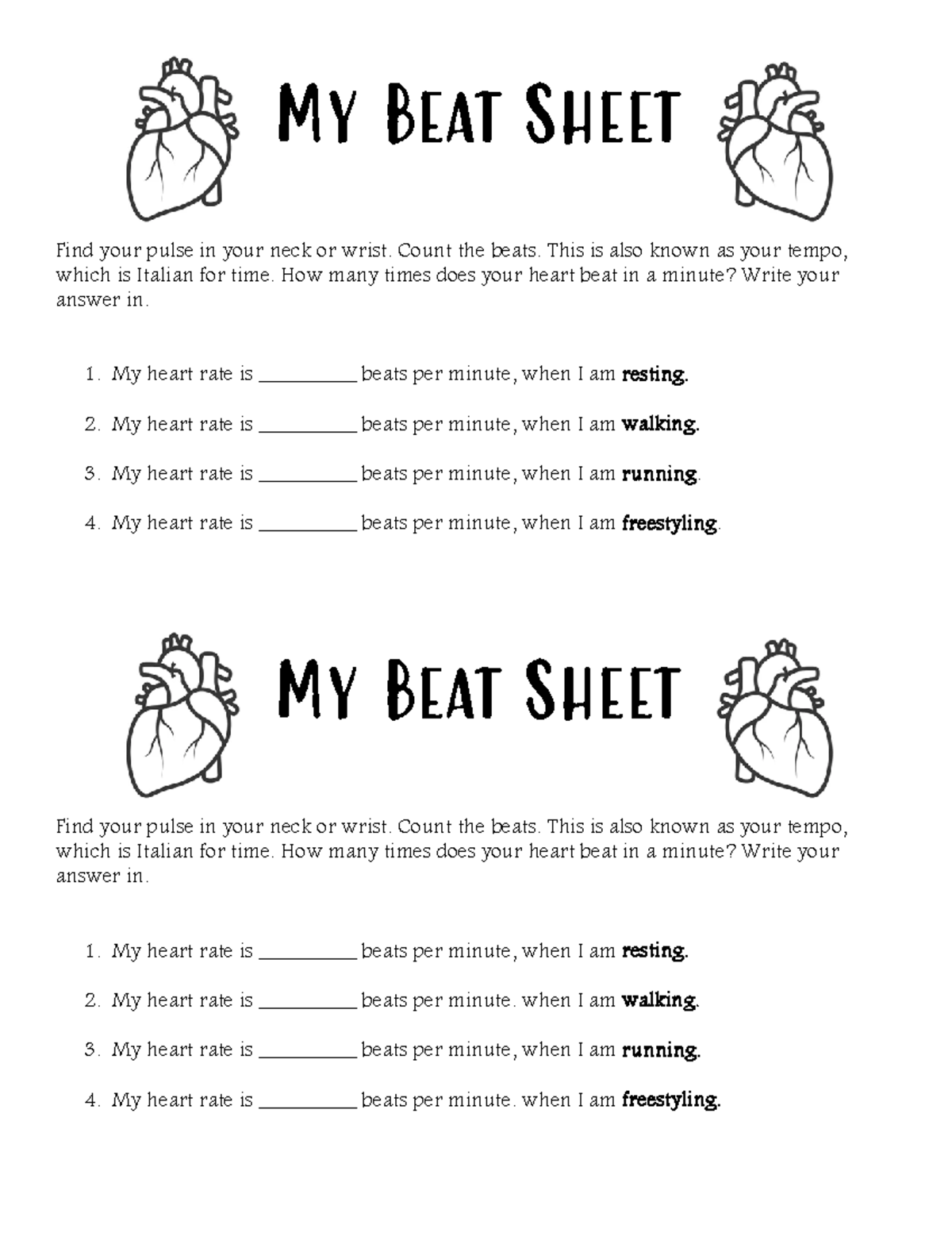 3 4 5 Beat Sheet - This was an activity we use at a local elementary ...