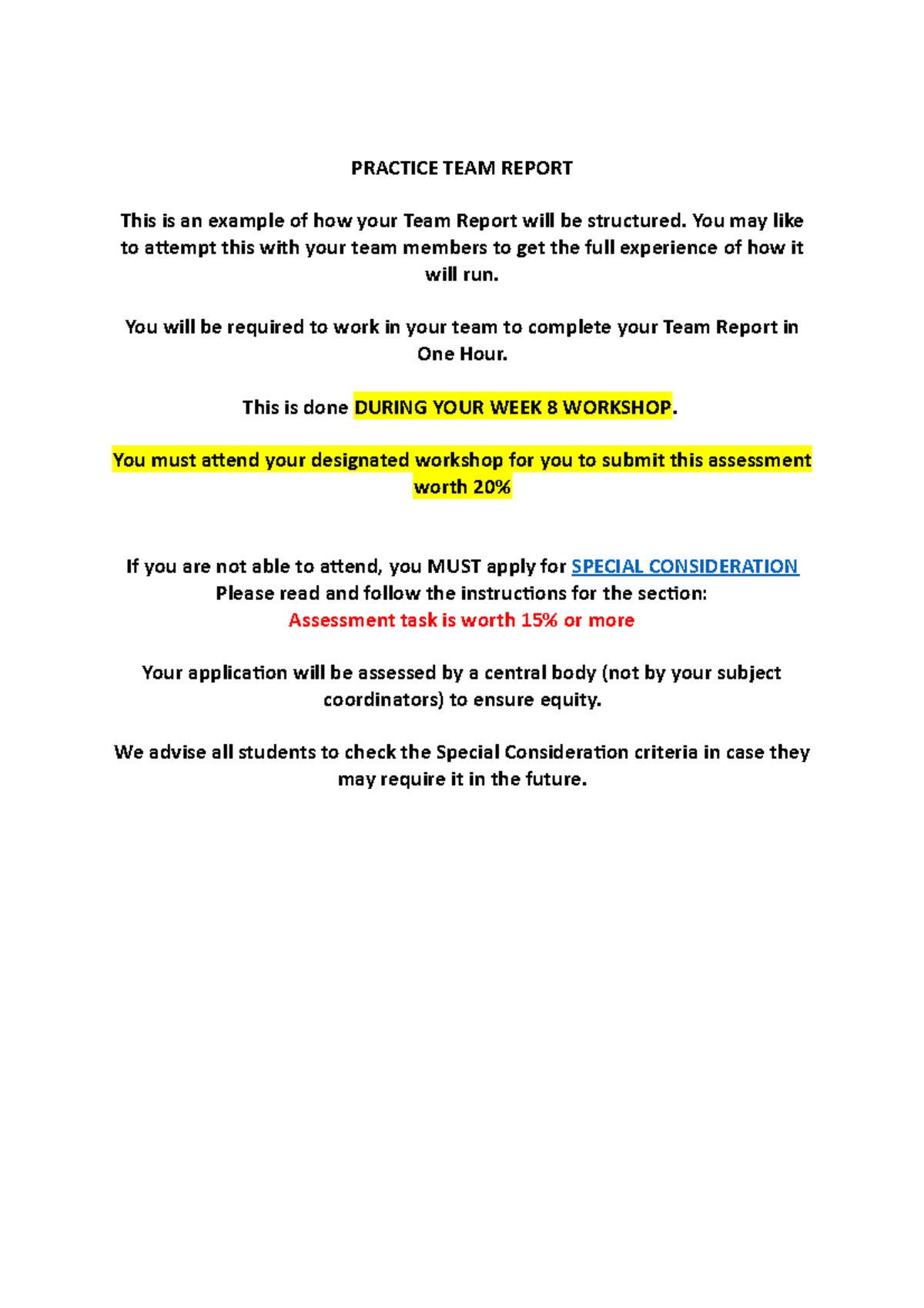 HBS1HBB Practice Team Report 2021 - PRACTICE TEAM REPORT This is an ...