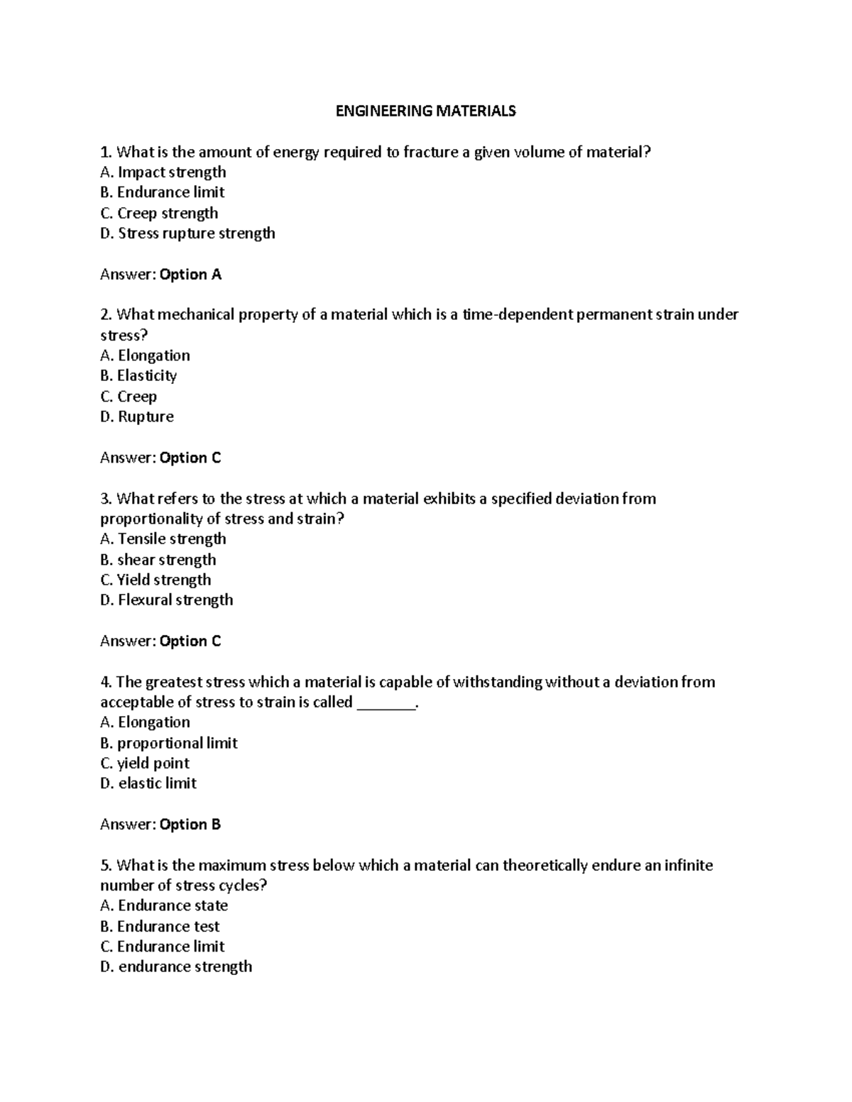Engineering Materials 1 - Materials Engineering - TIP - Studocu