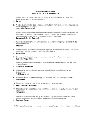 MARK 40013 Consumer Behavior - Republic of the Philippines POLYTECHNIC ...