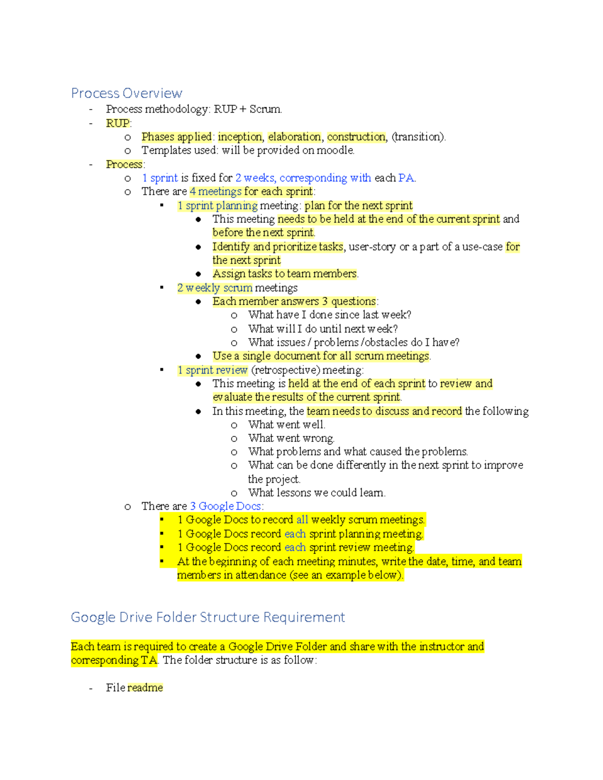 Google Drive Folder Structure Requirement - Process Overview Process ...