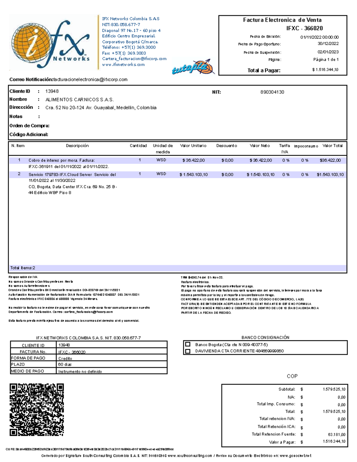 IFXC-366020 - ciencias - IFXC - 366020 Factura Electronica de Venta ...