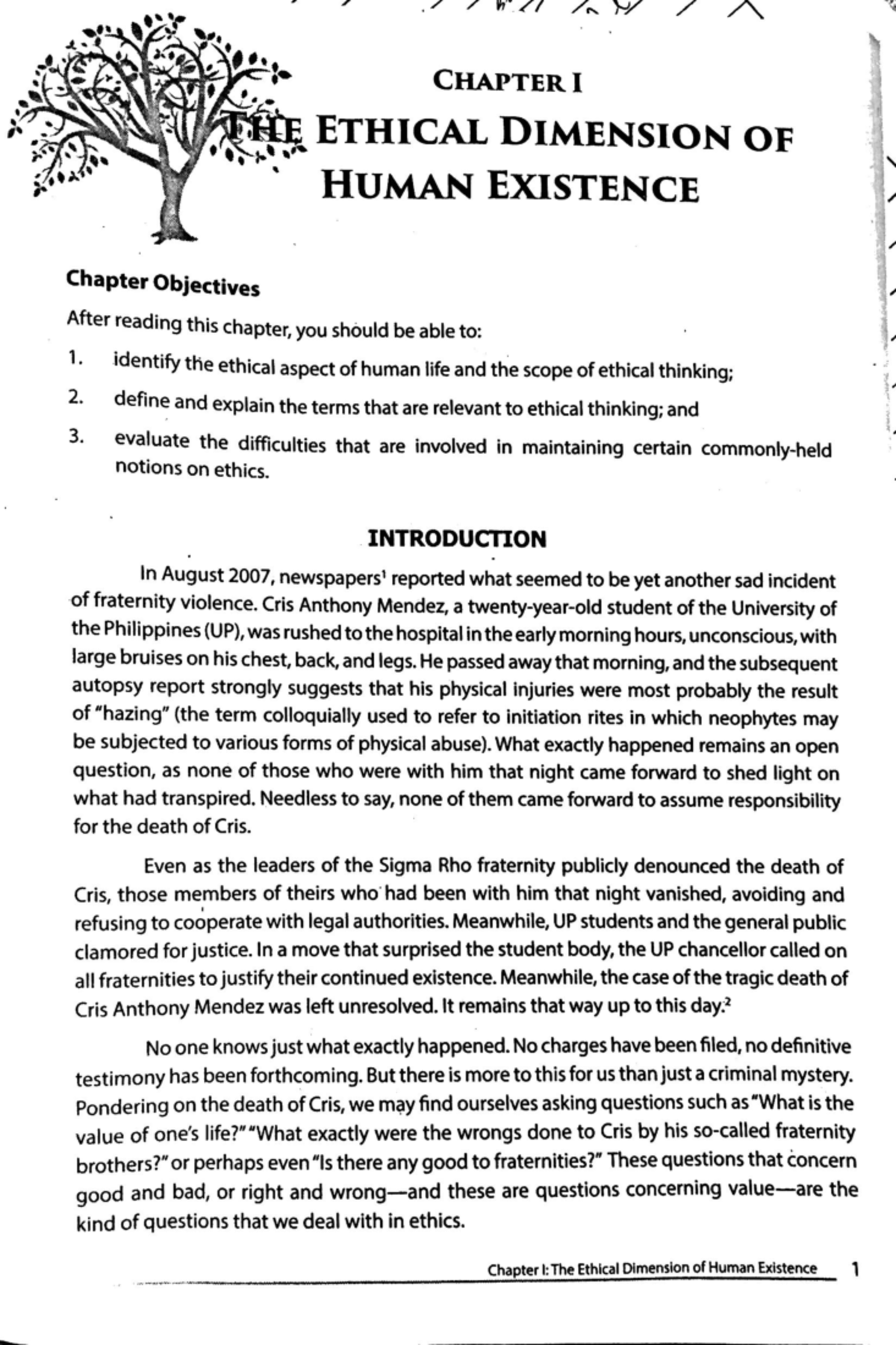 433211054 Ethics Foundations of Moral Valuation Ch 1 pdf - CHAPTER I ETHICAL DIMENSION OF HUMAN ...