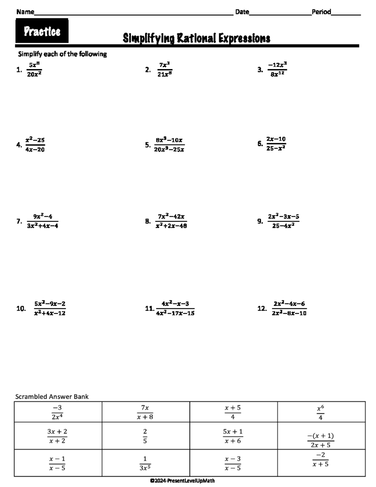 Simplify rational expressions 27pts - Studocu