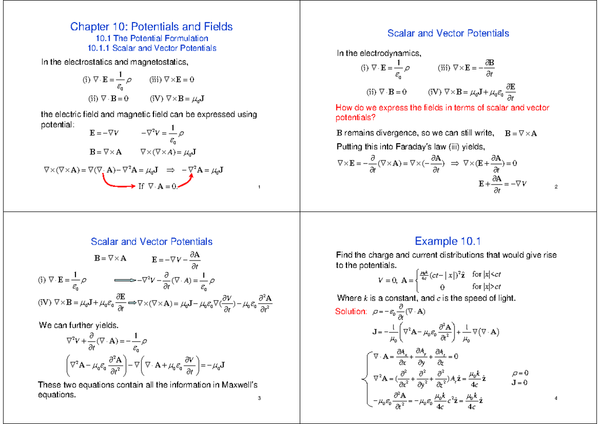 EM10 - Summary - Introduction to Electrodynamics - 1 Chapter 10 ...