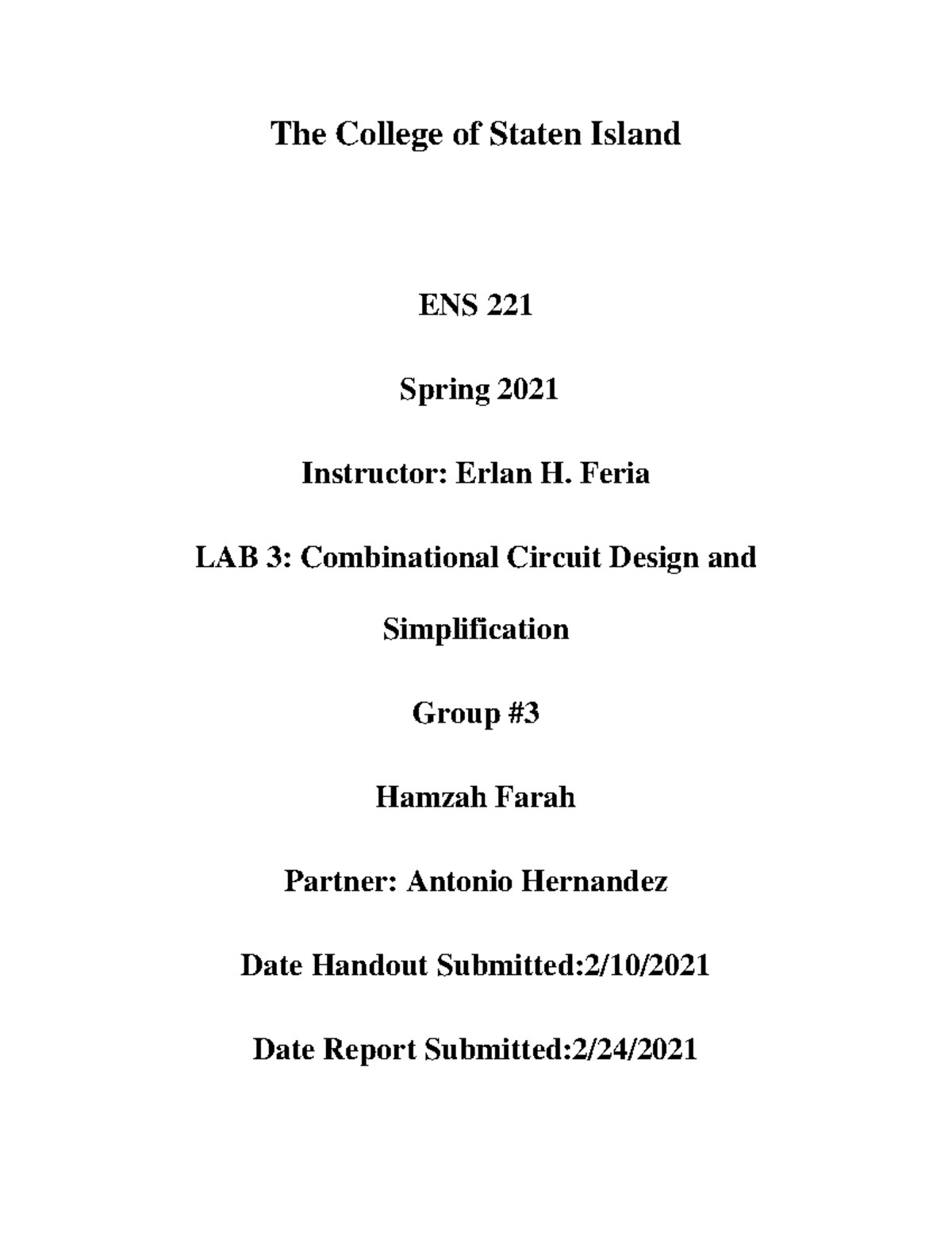 Combinational Circuit Design and Simplification Lab - Studocu