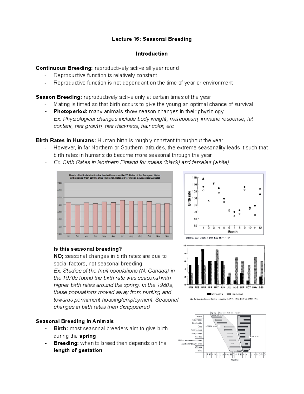 Lecture 15 Seasonal Breeding - Lecture 15: Seasonal Breeding ...
