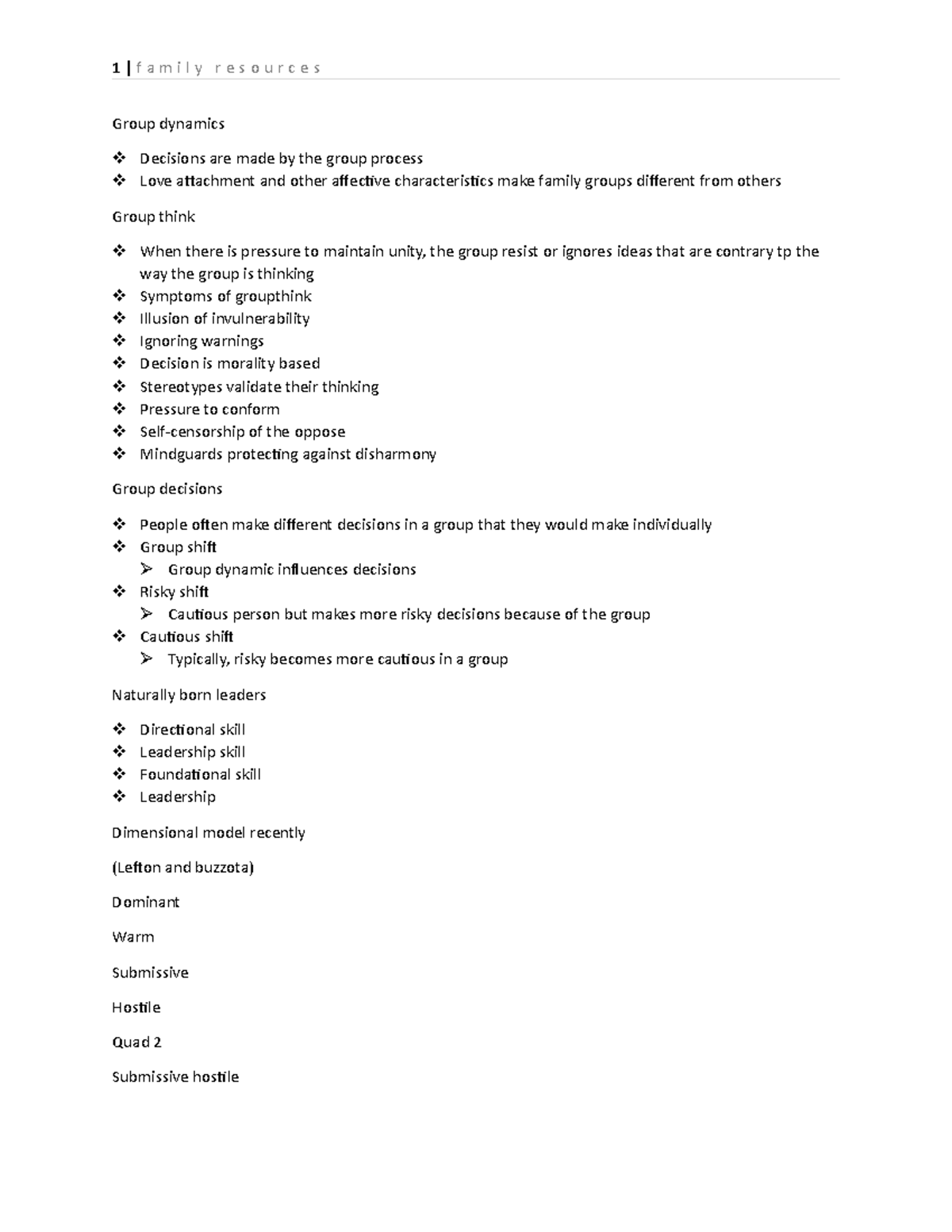 Family Resources Notes Ch 11 1 F A M I L Y R E S O U R C E S