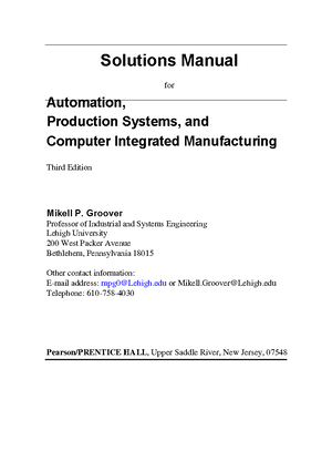 Mikell P. - Groover. Solutions Manual for Automation, Production ...