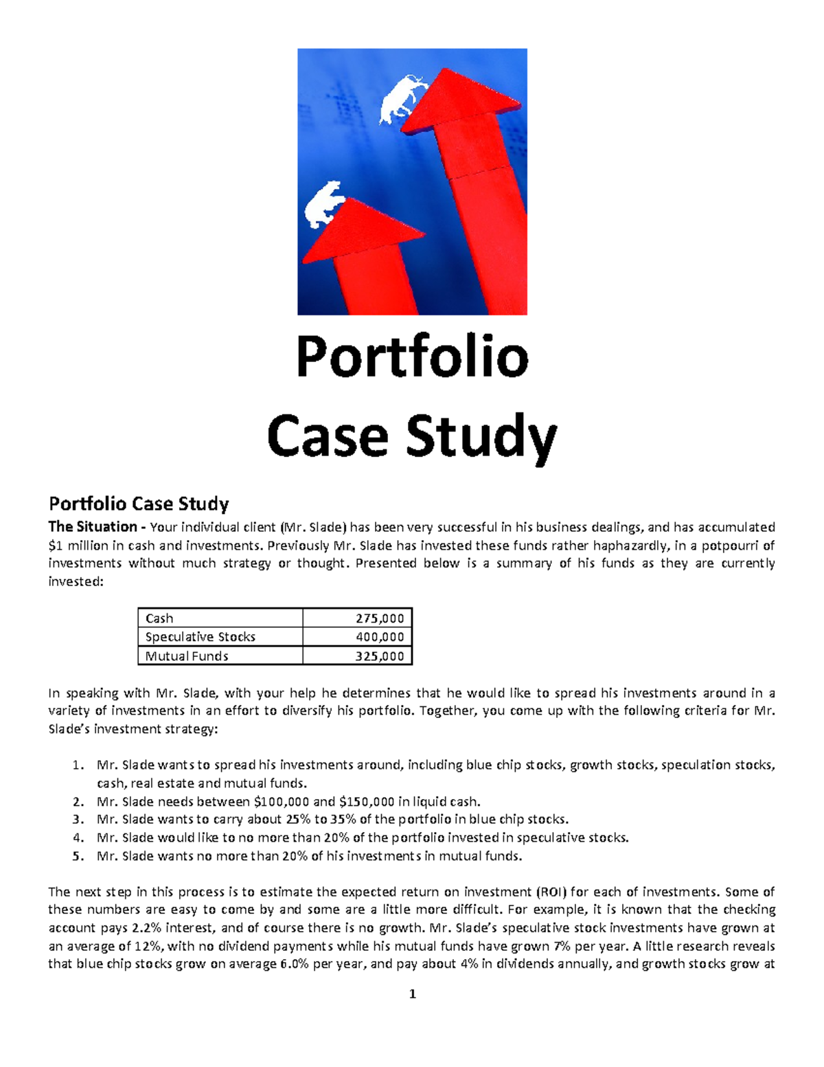 Excel portolio case study - Portfolio Case Study Portfolio Case Study ...