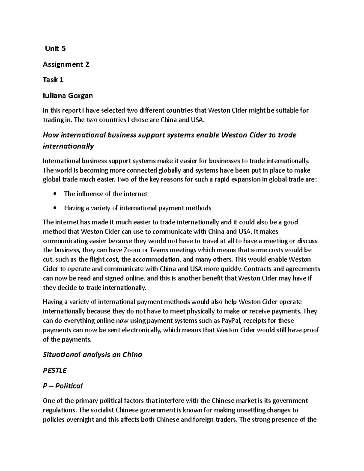 Unit 5 assignemnt 2 task 1 Iuliana - Unit 5 Assignment 2 Task 1 Iuliana Gorgan In this report I ...