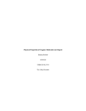 Lab Report 6 ORGO1L - Column Chromatography Lab Report Emma Becker ...
