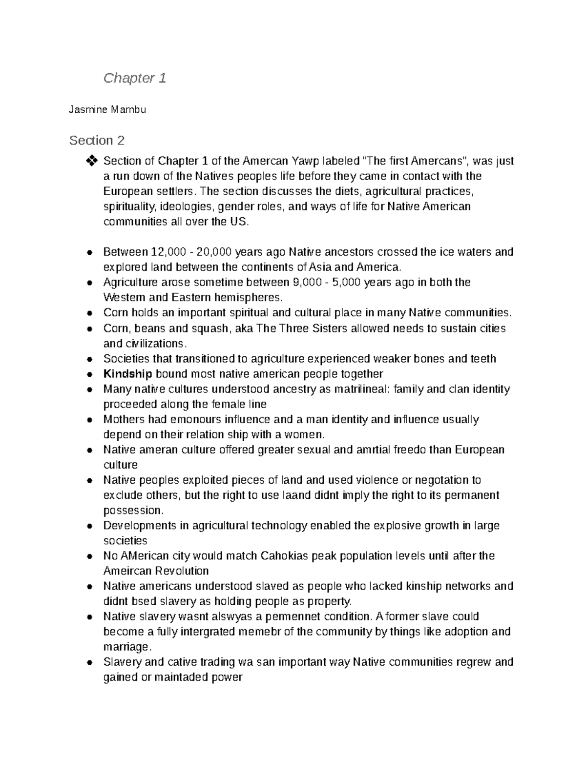 American Yawp( Apush Notes) - Google Docs - Chapter 1 Jasmine Mambu ...
