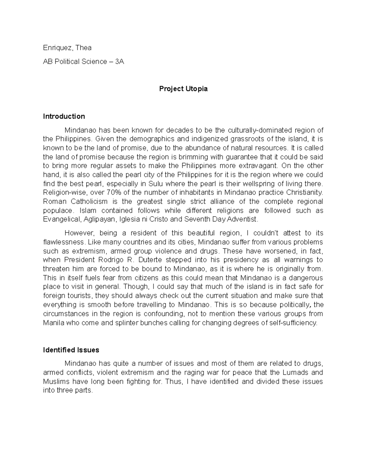 Enriquez - 3A - This is personal work. - Enriquez, Thea AB Political ...