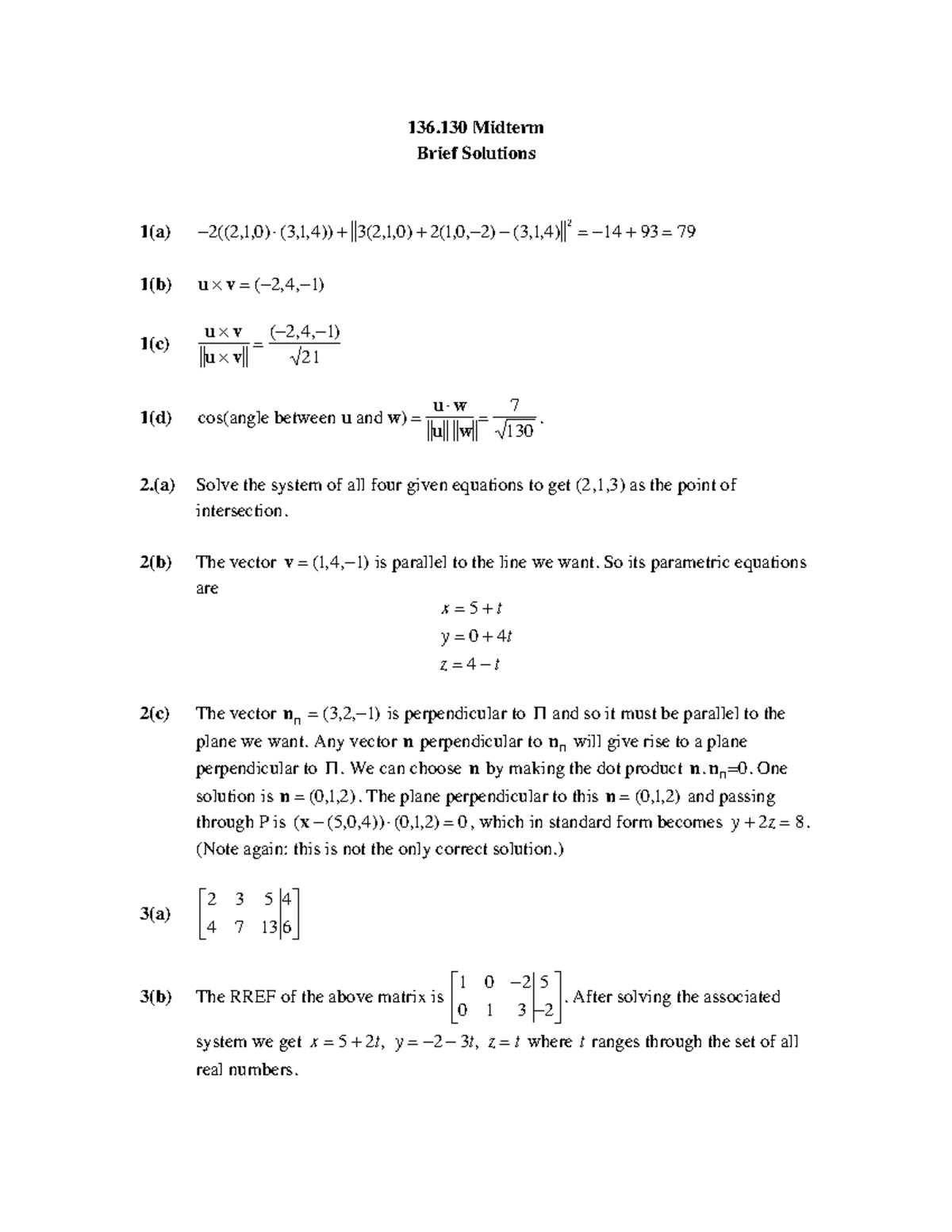 Fall 2002 Midterm Solutions - 136 Midterm Brief Solutions 1(a ...