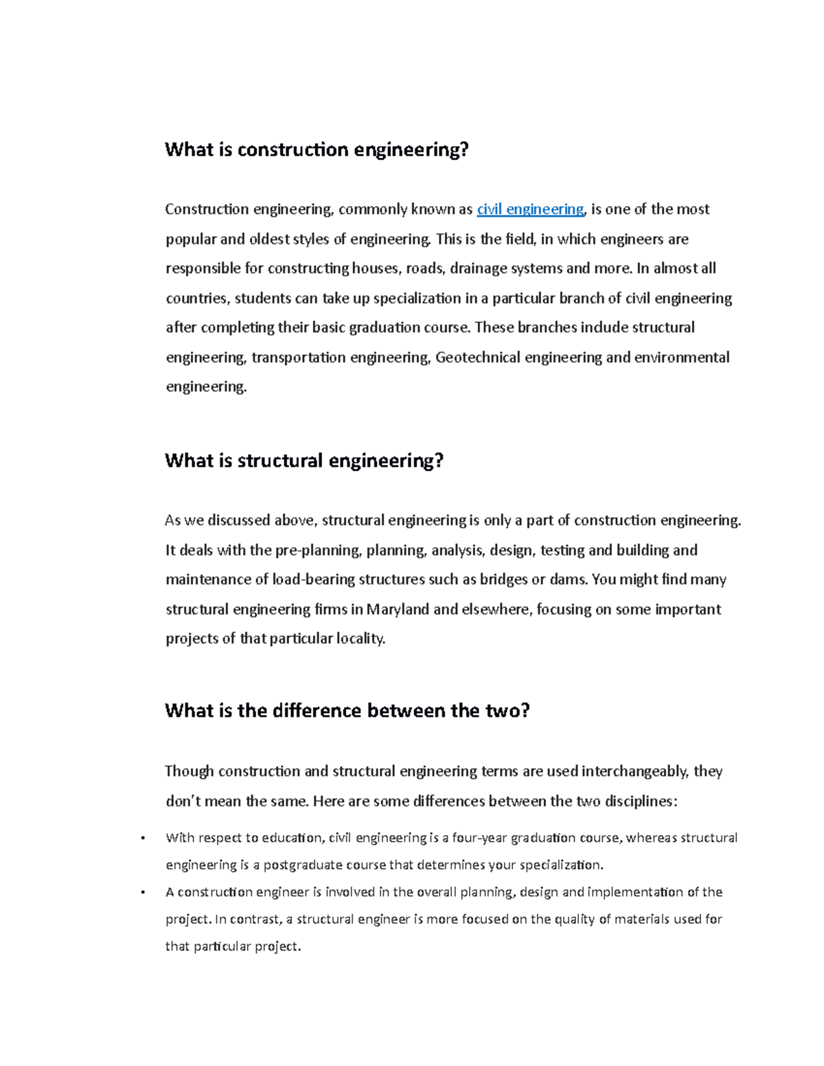 Structural And Construction Engineer Difference What Is Construction