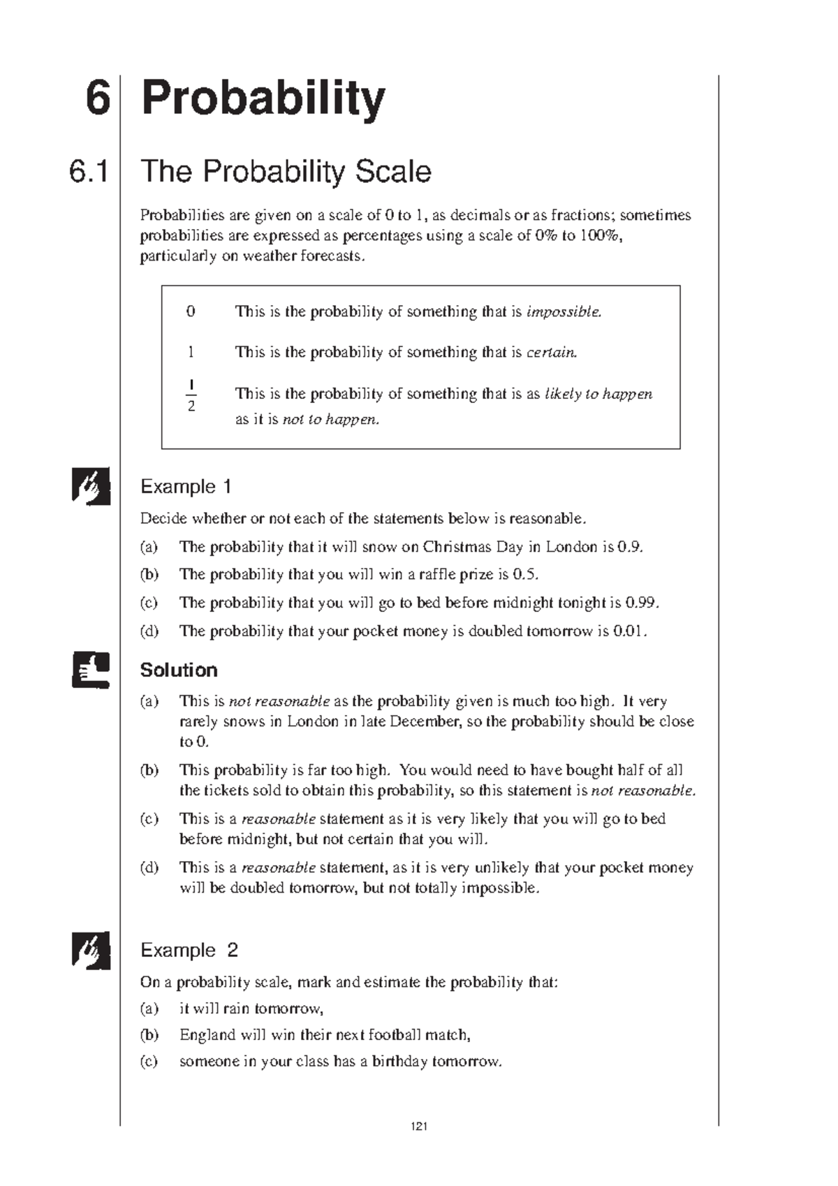 Bk9 6 - n/a - 6 Probability 6 The Probability Scale Probabilities are ...