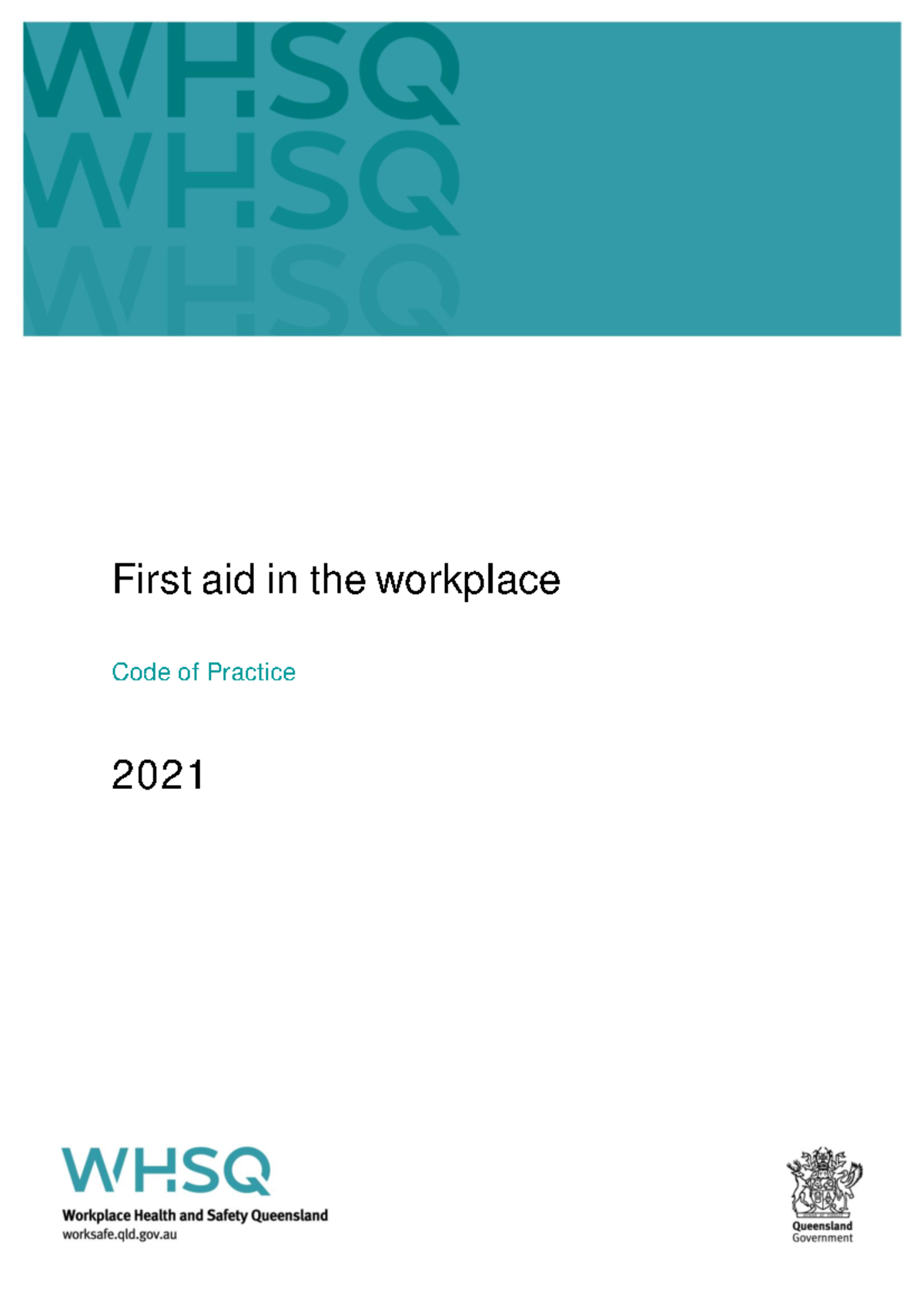 First aid in the workplace cop 2021 - First aid in the workplace Code ...