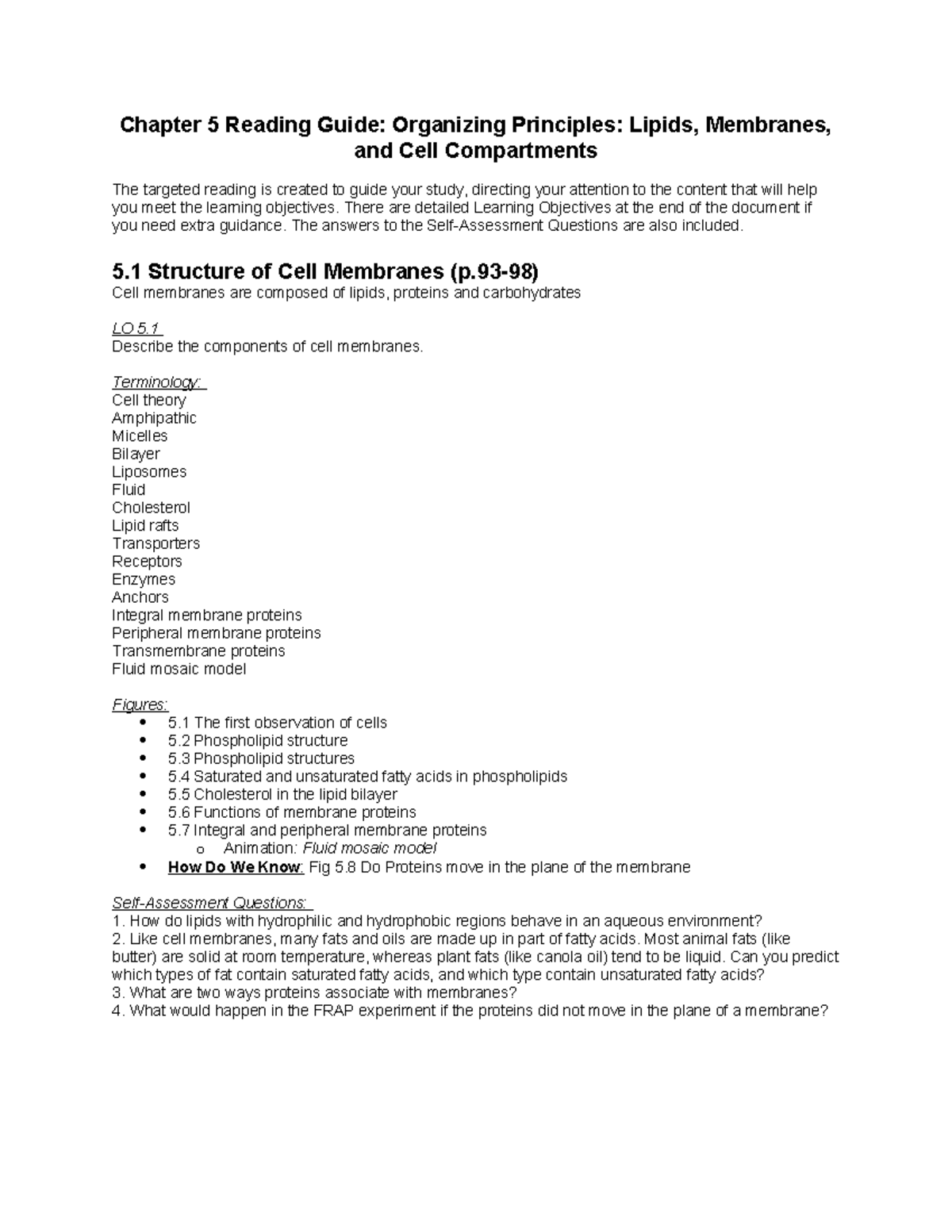 Ch 5 Reading Guide - notes - Chapter 5 Reading Guide: Organizing ...