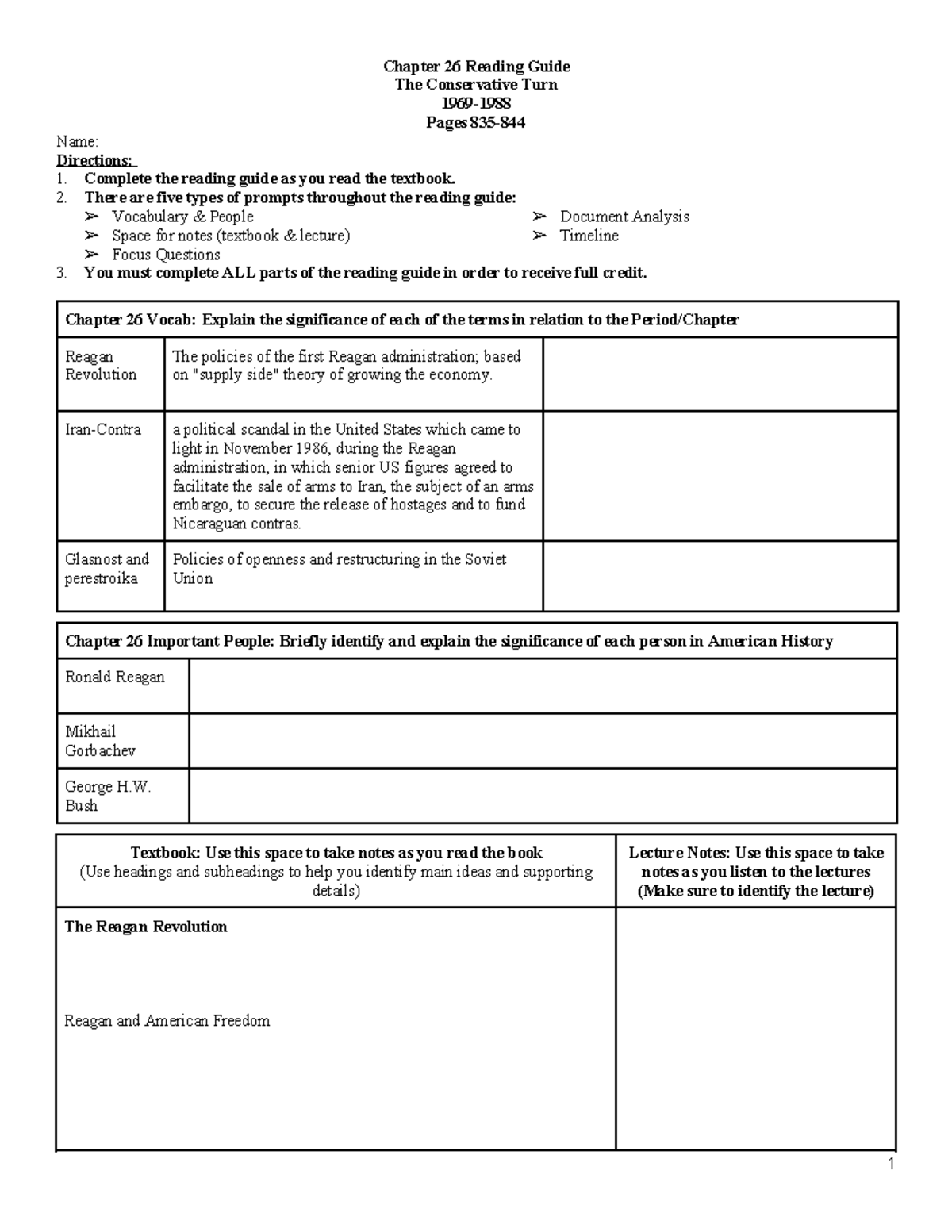 Give Me Liberty Chapter 26 Reading Guide (835-end) - Chapter 26 Reading ...