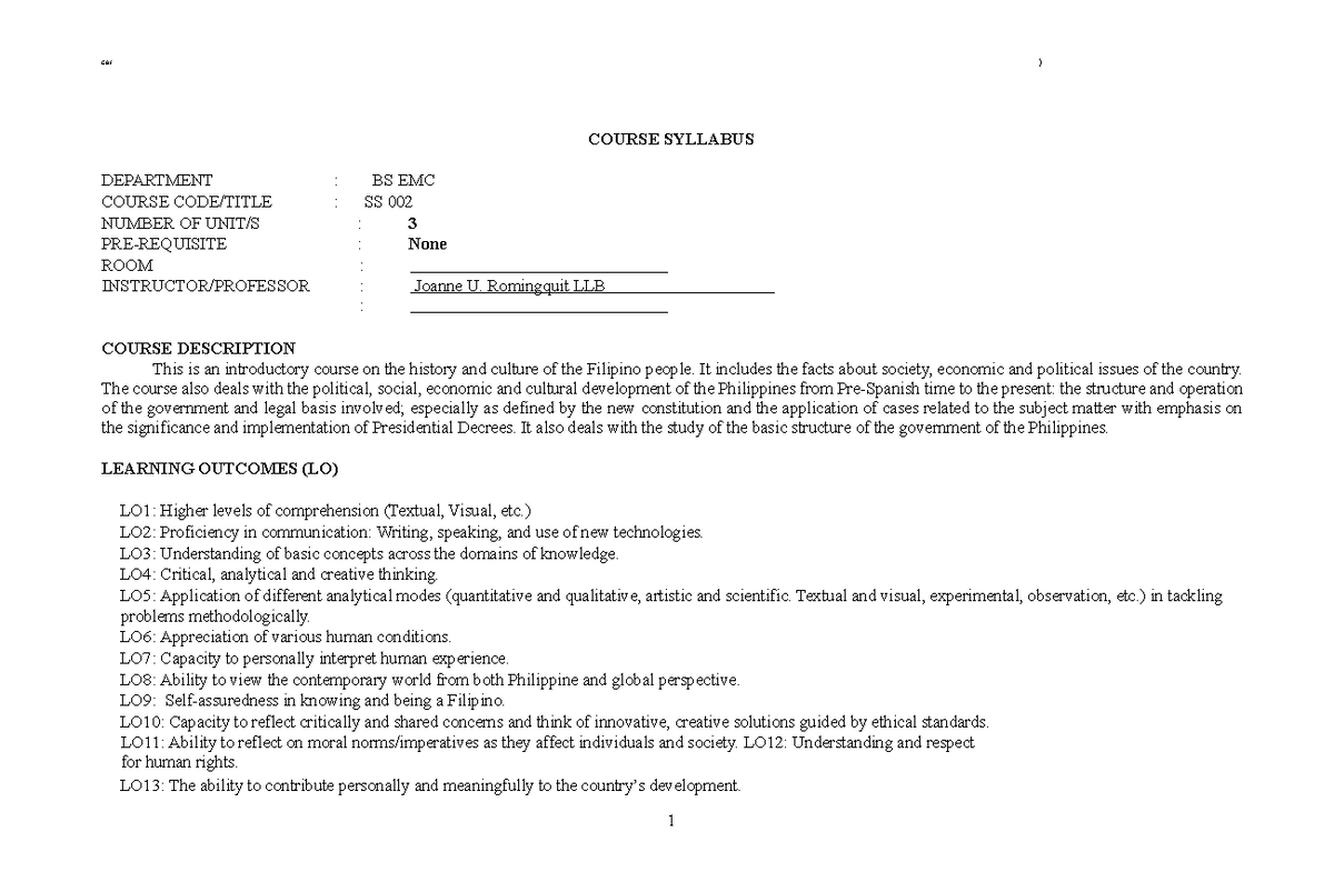 PGNC - lecture in govt and constitution - ces ) COURSE SYLLABUS ...