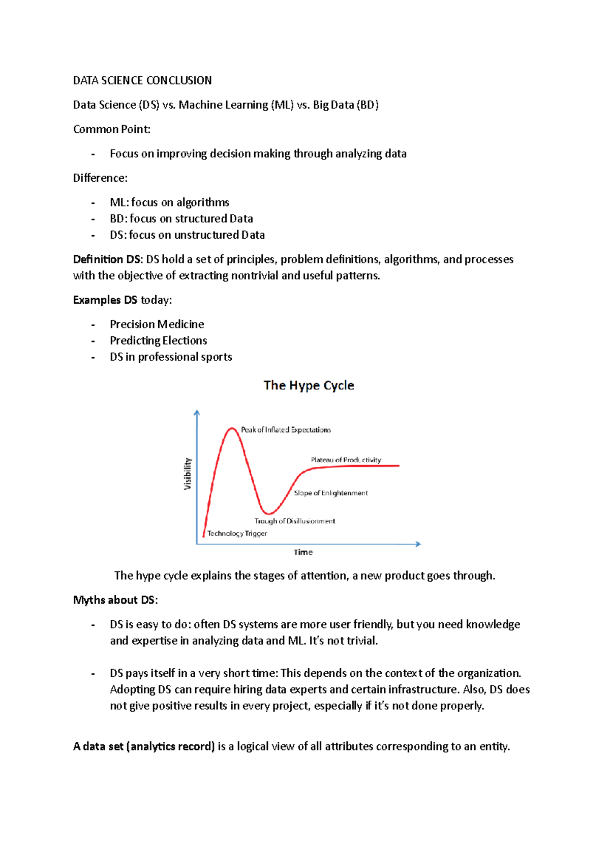 DATA Science Conclusion - DATA SCIENCE CONCLUSION Data Science (DS) vs ...