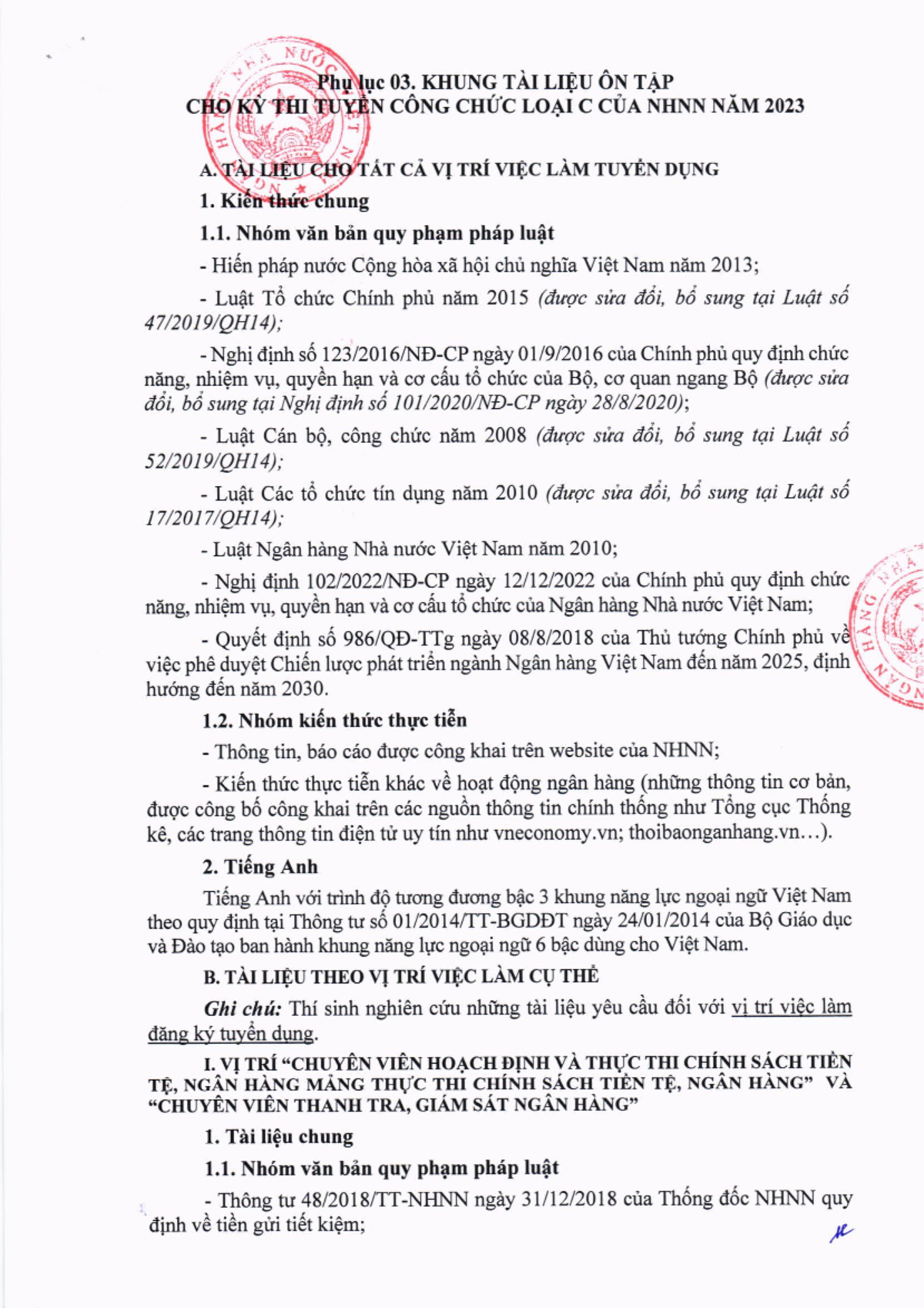 Khung tài liệu ôn tập NHNN - U,U