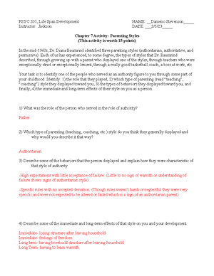 Ch3-Activity Worksheet - PSYC 201, LIFE SPAN DEVELOPMENT NAME ...