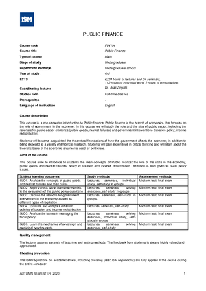 Financial Fiche Descriptifs cours PFE 2020 - Master PMP – IDHEAP – SA ...