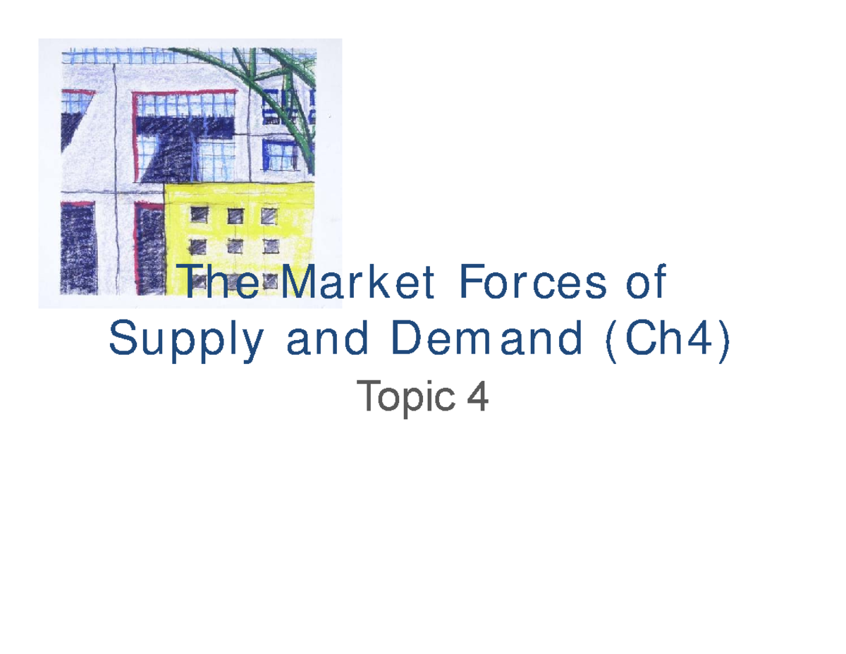 ECON2103 - 4 The Market Forces of Supply and Demand (Ch4) - Topic 4 The ...