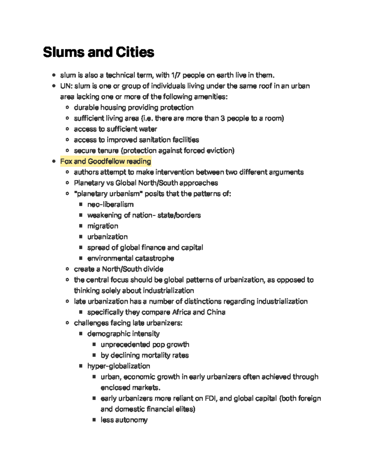 Day 3 Slums and Cities - day 3 notes - S l u m s a n d C i t i e s slum ...