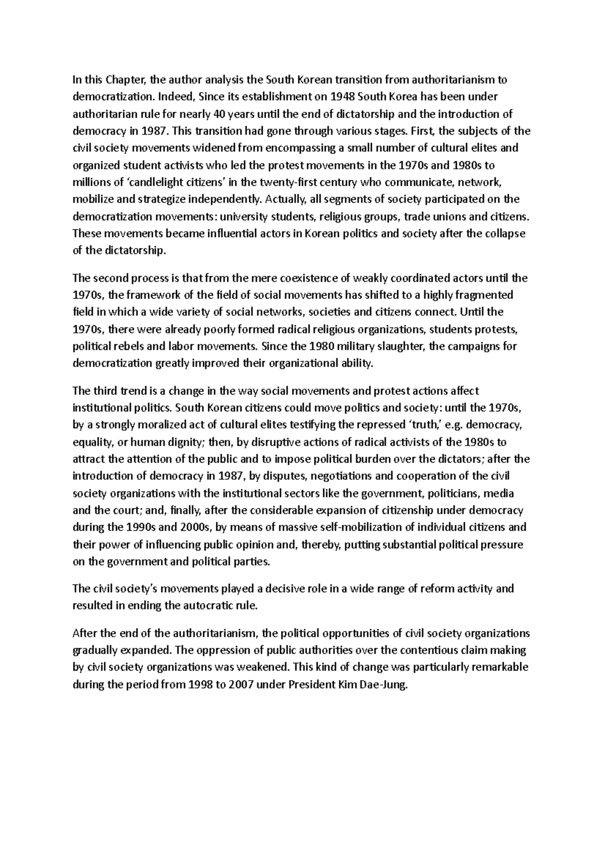 In this Chapter - assignment - In this Chapter, the author analysis the ...