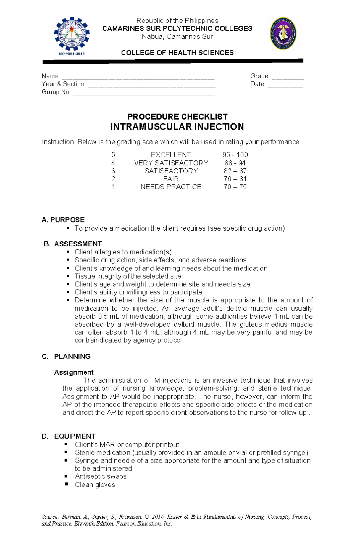 Intramuscular- Injection-1 - CAMARINES SUR POLYTECHNIC COLLEGES Nabua ...