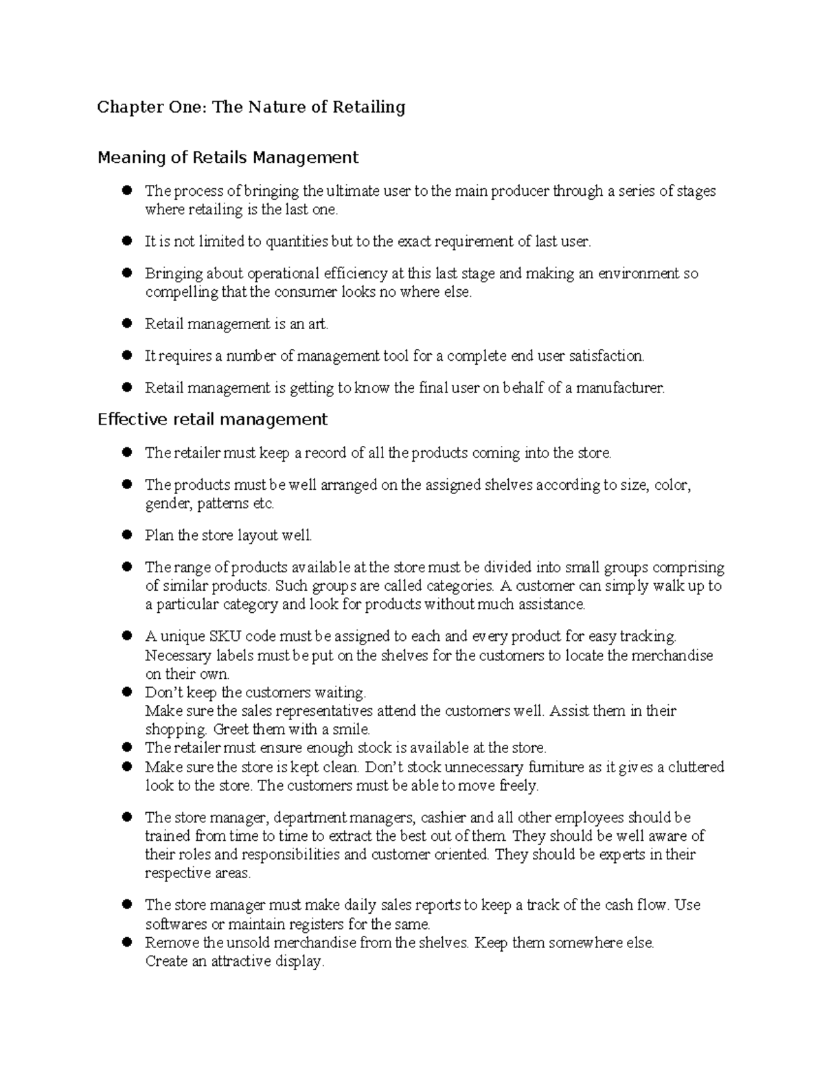Chapter 1 - e marketing - Chapter One: The Nature of Retailing Meaning ...