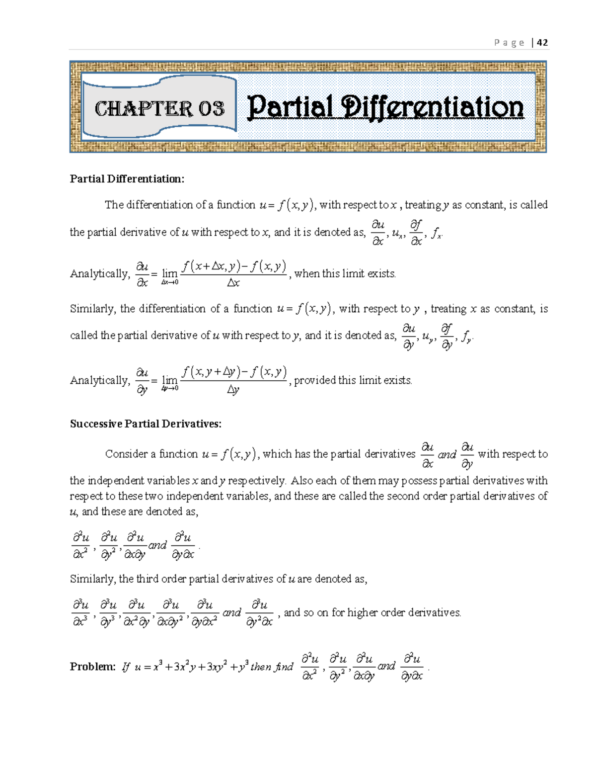 Partial Differentiation(student can learn about partial derivative form ...