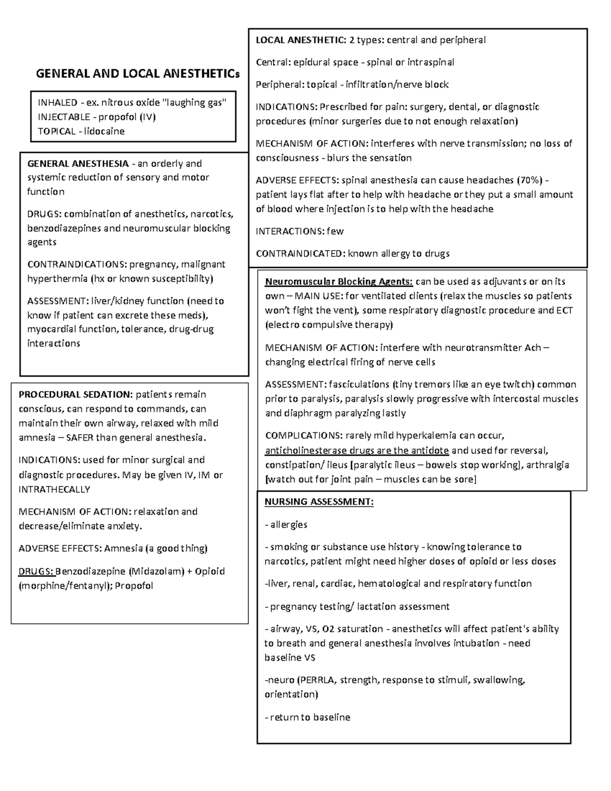 General AND Local Anesthetics - GENERAL AND LOCAL ANESTHETIC s LOCAL ...