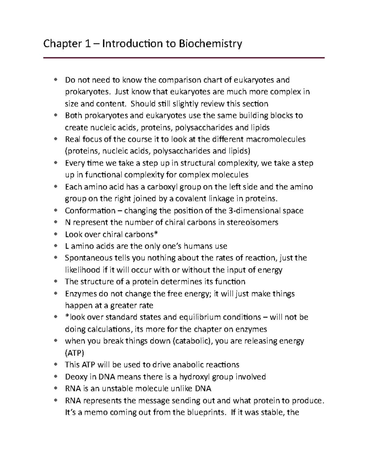 Chapter 1 - Introduction To Biochemistry - Chapter 1 – Introduction to ...