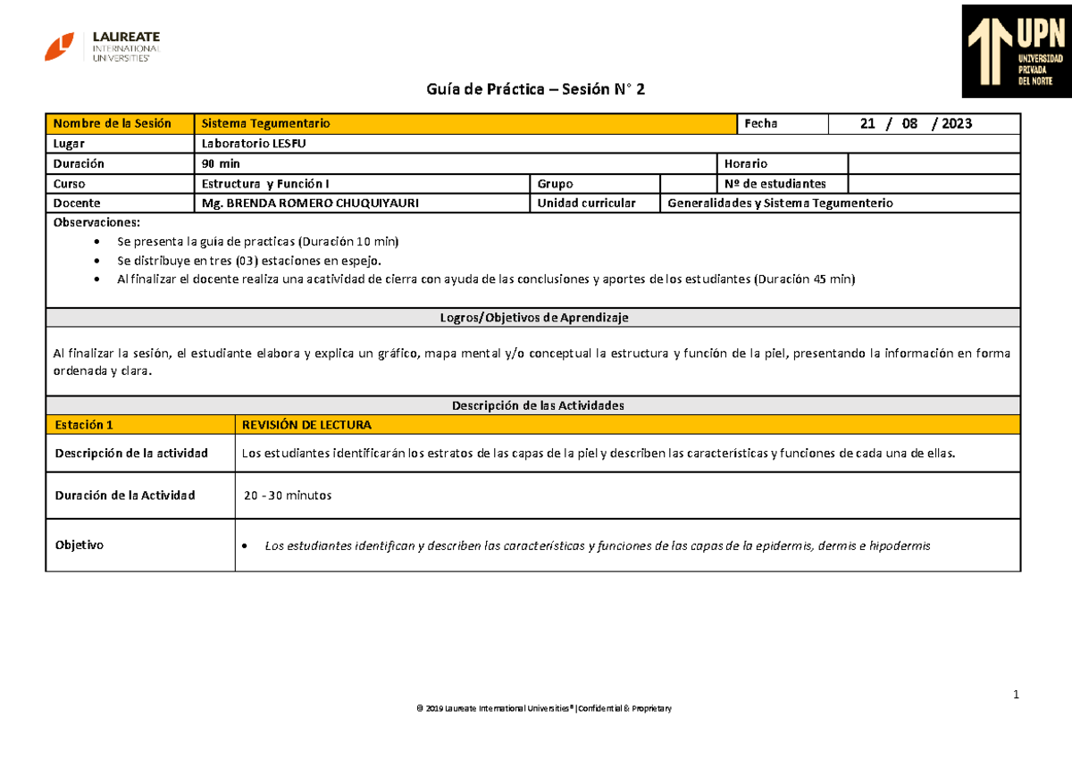 Semana 02 - Guía de práctica de laboratorio resuelto - 1 GuÌa de Pr·ctica – SesiÛn N∞ 2 Nombre ...