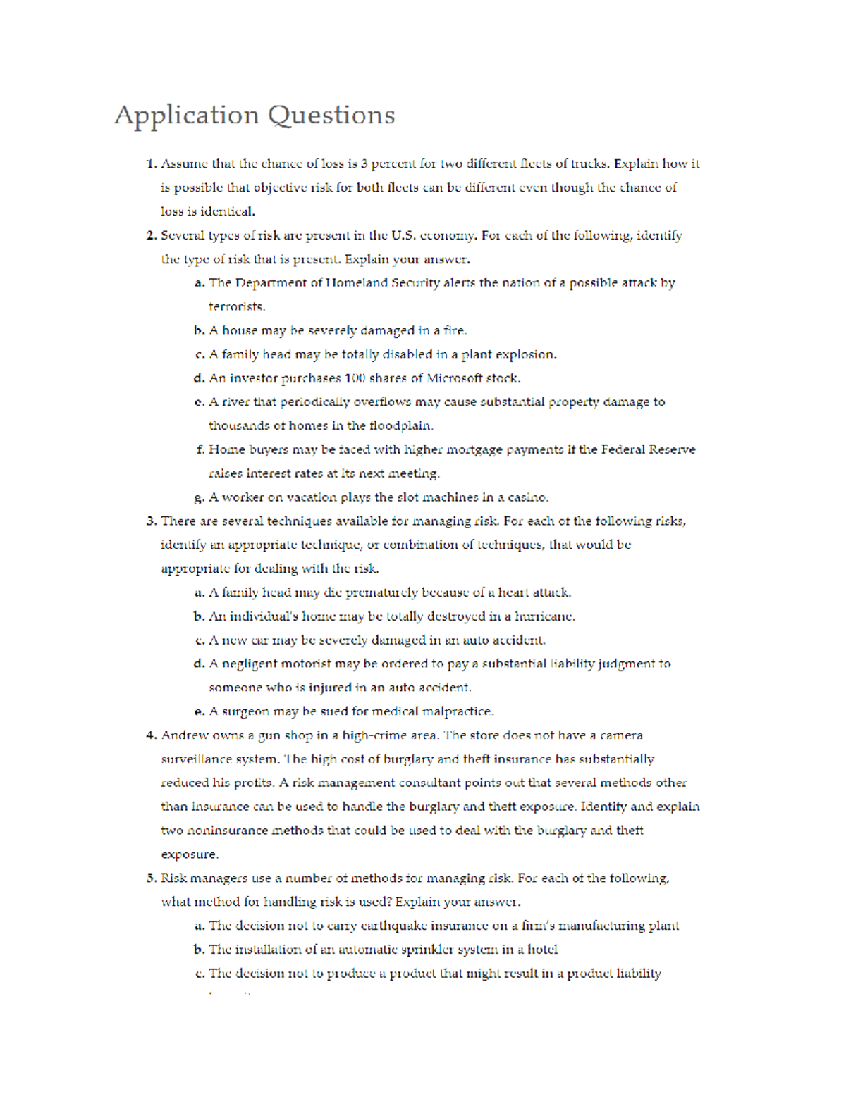 Chapter-01 Application Questions - RMI2001 - Studocu