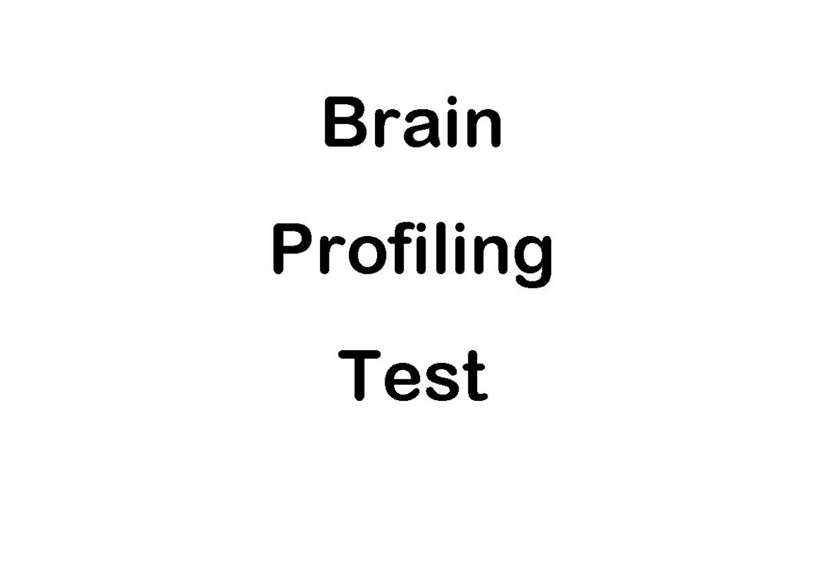 Brain Profiling - course - Brain Profiling Test CREATIVE TURN ON WORK ...