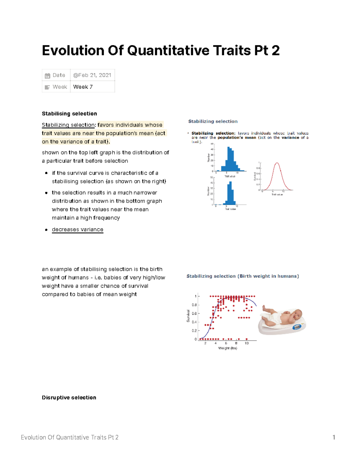 Evolution Of Quantitative Traits Pt 2 - shown on the top left graph is ...